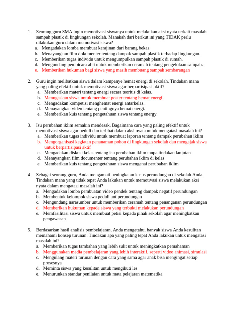 Contoh Soal Pedagogik | PDF