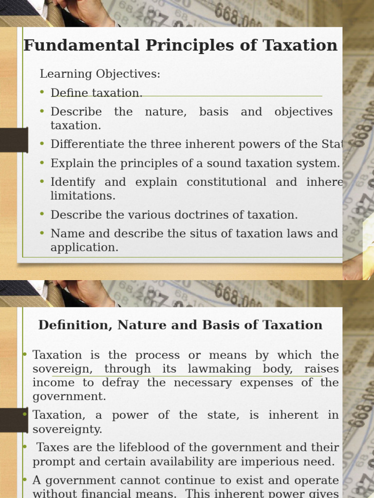 Principles of Taxation Explained | PDF | Taxes | Taxpayer