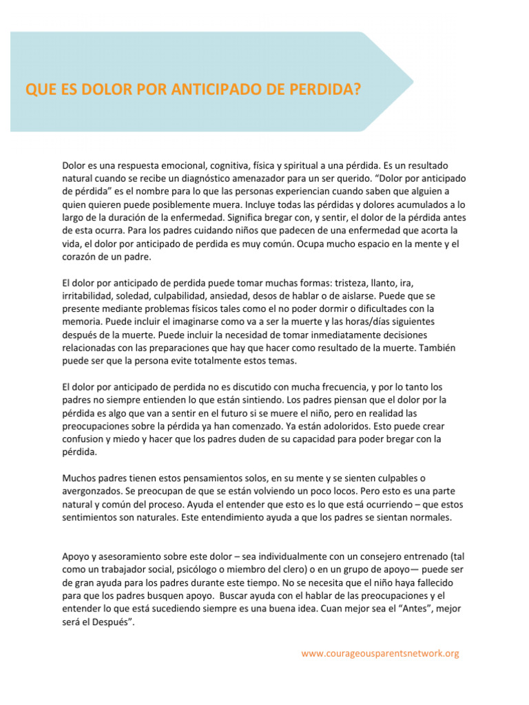 2 Spanish Anticipatory Grief | PDF | Dolor | Ciencias del comportamiento