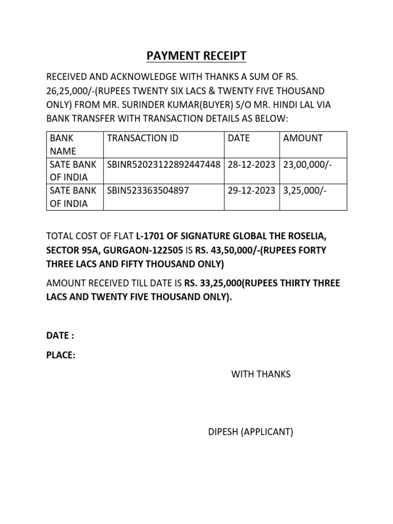 Payment Receipt | PDF