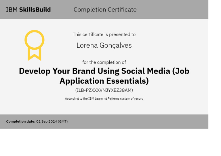 Certificate Branding Develop - SkillsBuild | PDF