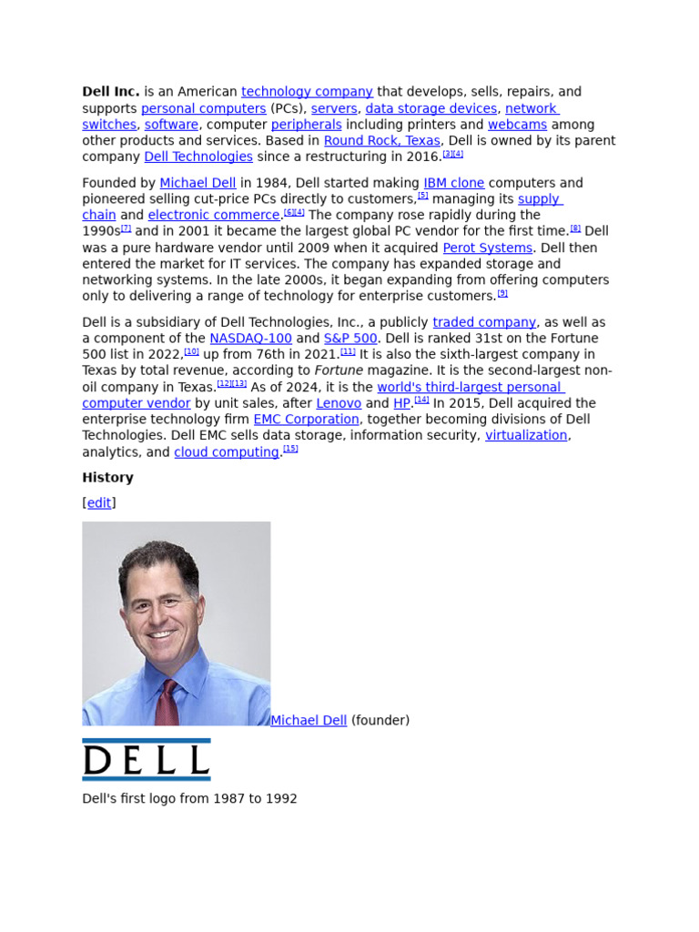 Dell Inc | PDF | Dell | Personal Computers