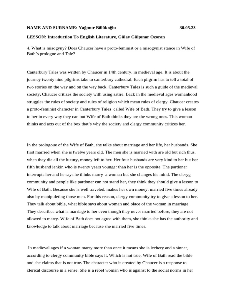 wife of bath | PDF | The Canterbury Tales