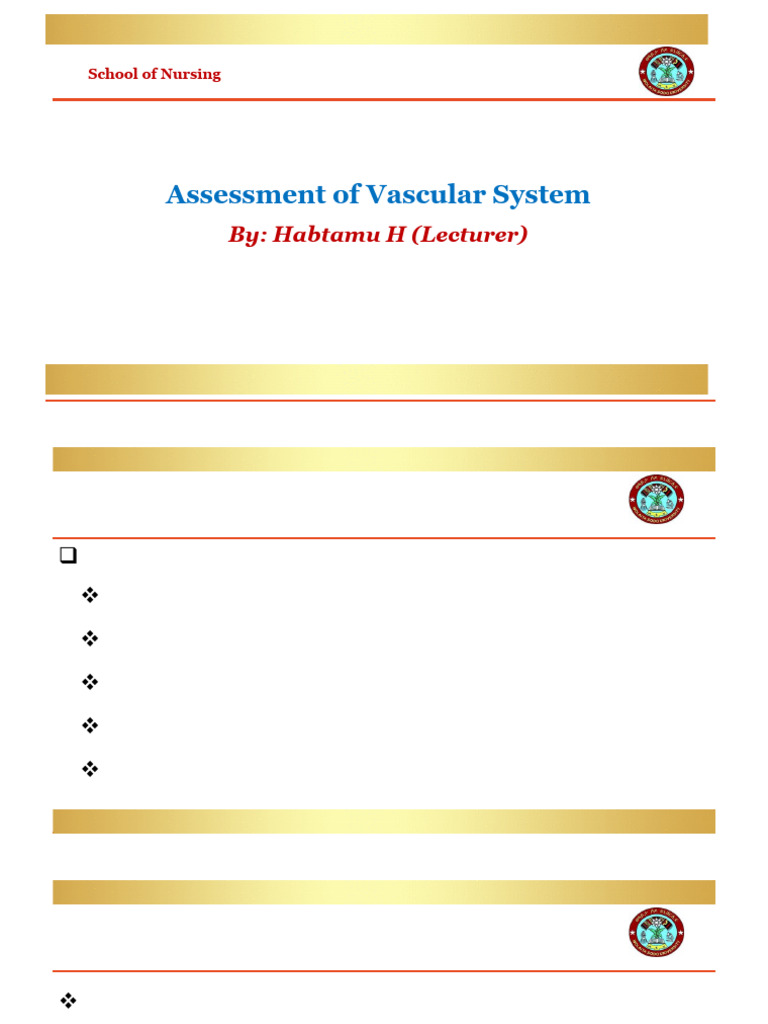 Lecture 4. Ass. Vascular System | PDF | Blood Vessel | Circulatory System