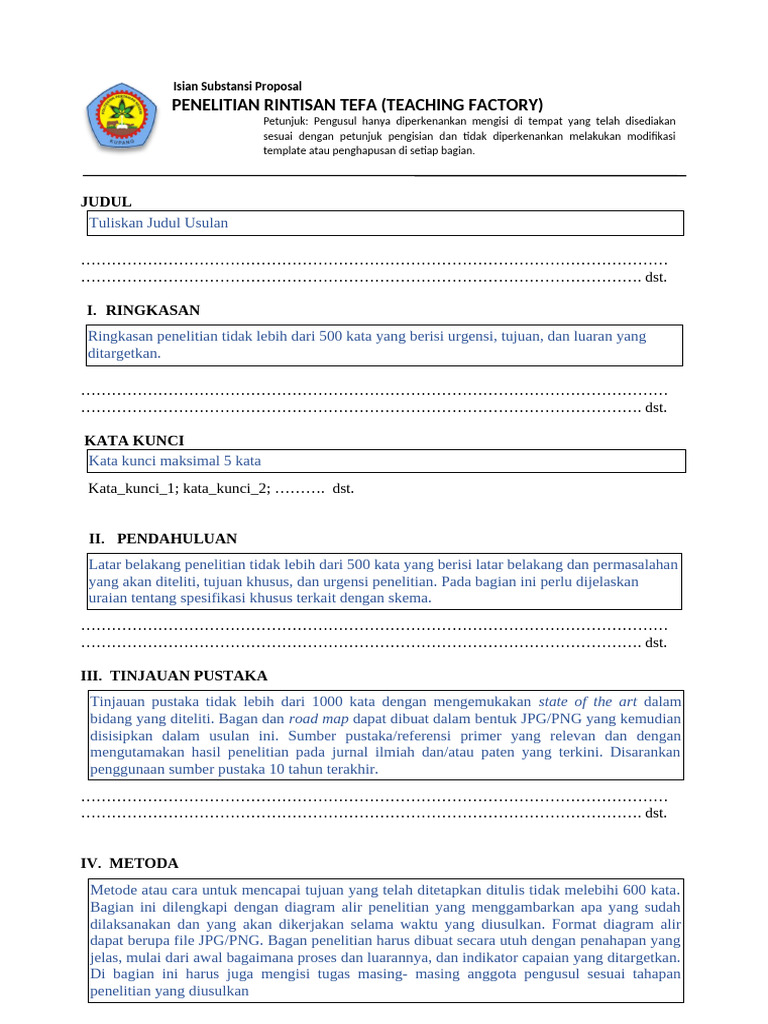 Template TEFA Politani 2023 | PDF