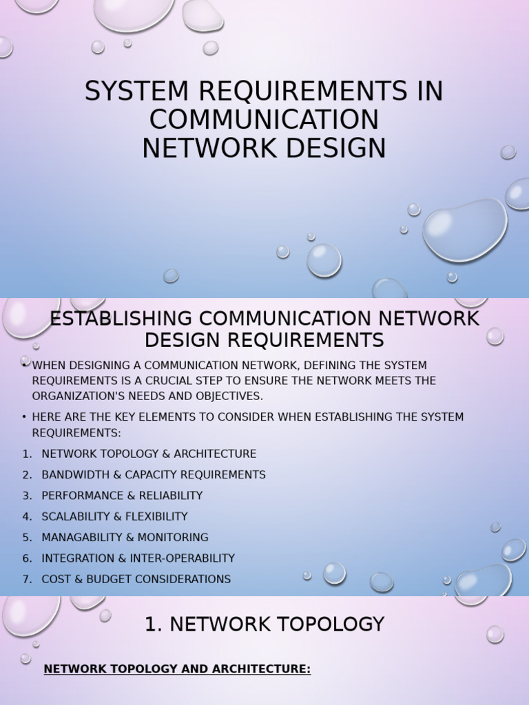 Slide 8 - System Requirements in Communication Network Design - Copy | PDF | Computer Network ...