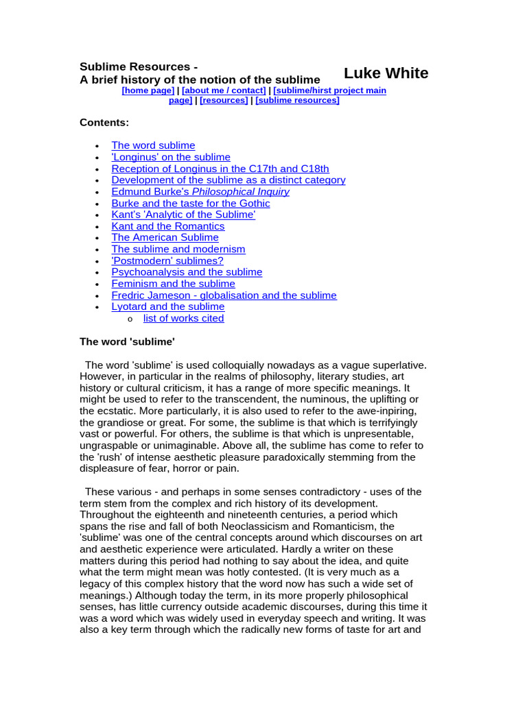 Sublime Resources | PDF | Immanuel Kant | Idealism