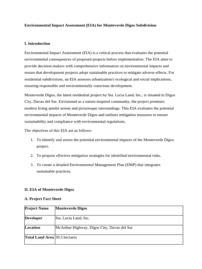 EIA Final Paper Envi S | PDF | Environmental Impact Assessment | Climate Change Mitigation