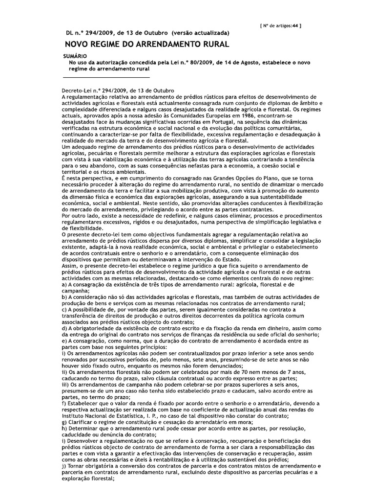 DL 294-2009 Rural | PDF