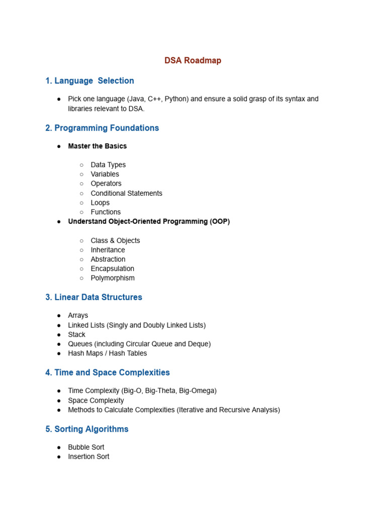 DSA and System Design Roadmap | PDF | Algorithms And Data Structures ...