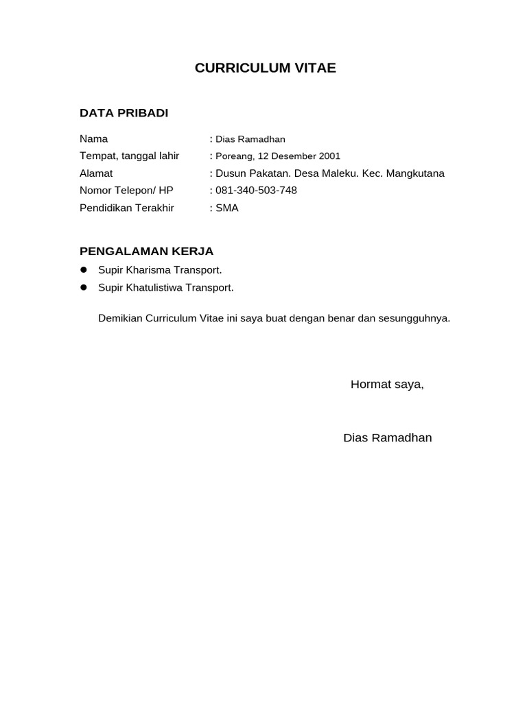 Curriculum Vitae Dias | PDF