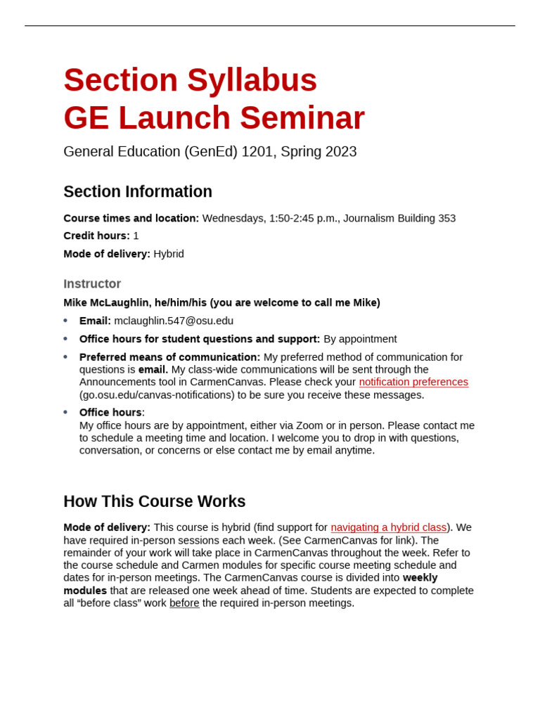 GE_Launch_Instructor_Syllabus.docx | PDF | Computing