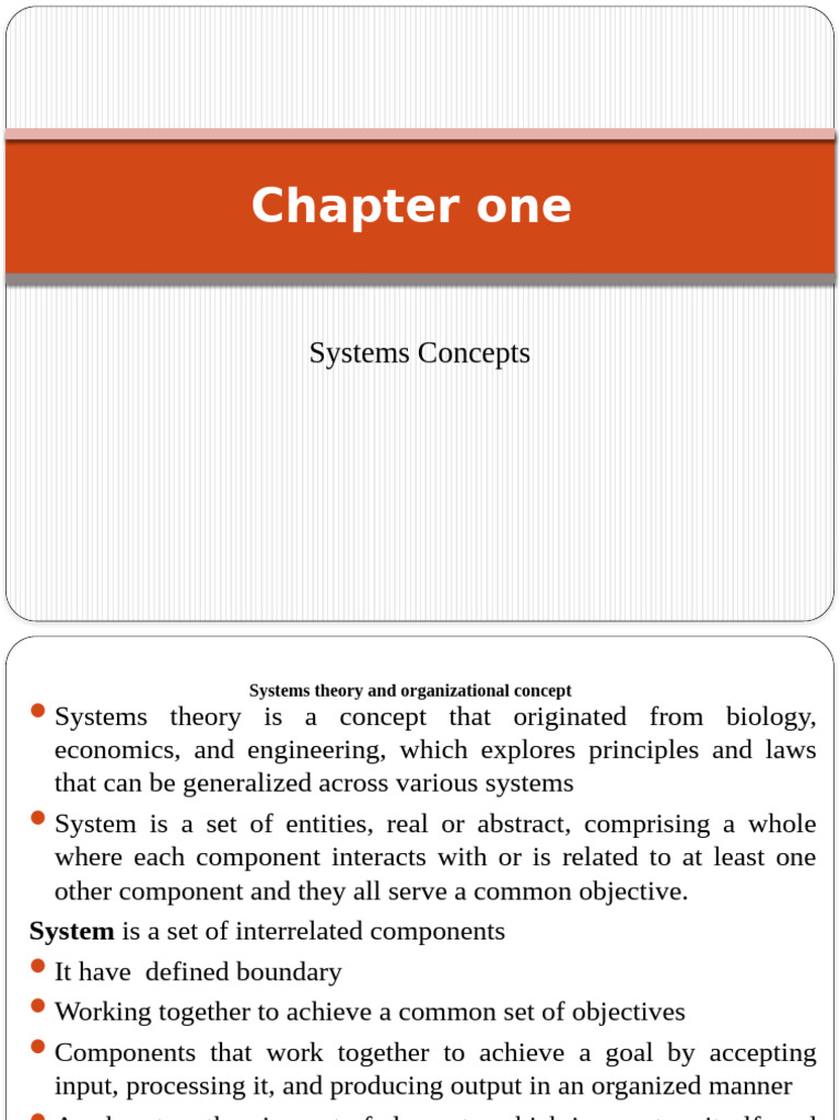 Chapter one | PDF | System | Systems Theory