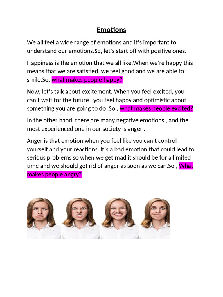 English a2 | PDF | Anger | Emotions