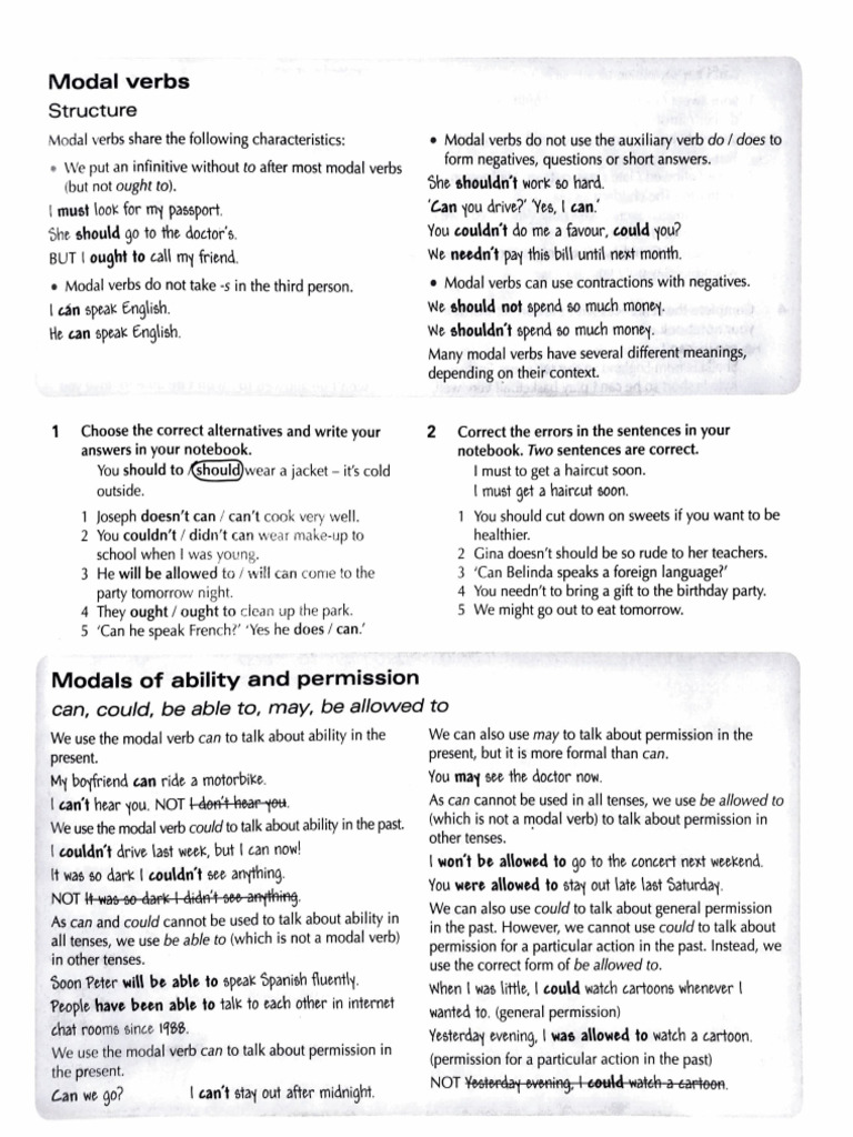 Modals and Modal Perfects | PDF | Languages | Foreign Language Studies