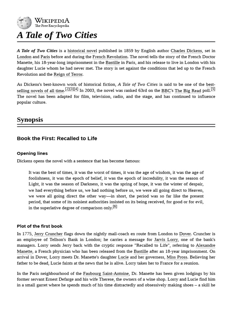 A_Tale_of_Two_Cities | PDF | A Tale Of Two Cities