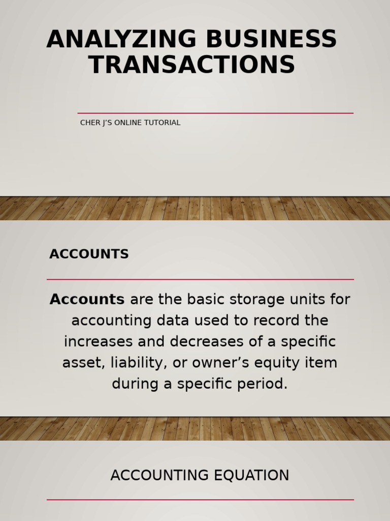 Analyzing Business Transaction | PDF | Debits And Credits | Expense