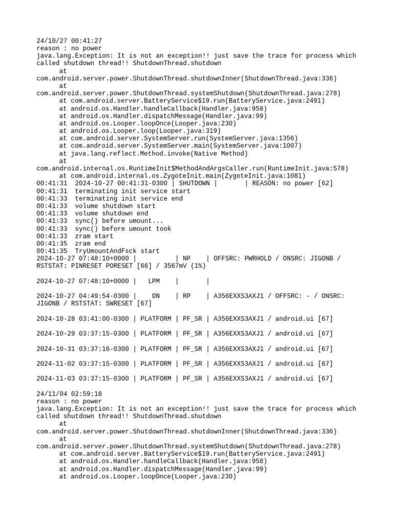 Power Off Reset Reason Backup | PDF | Java (Programming Language) | Computer Science