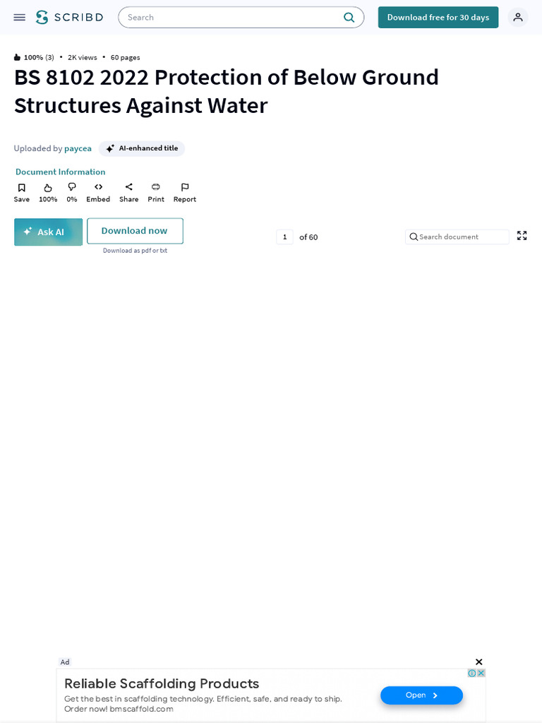 BS 8102 2022 Protection of Below Ground Structures Against Water - PDF ...