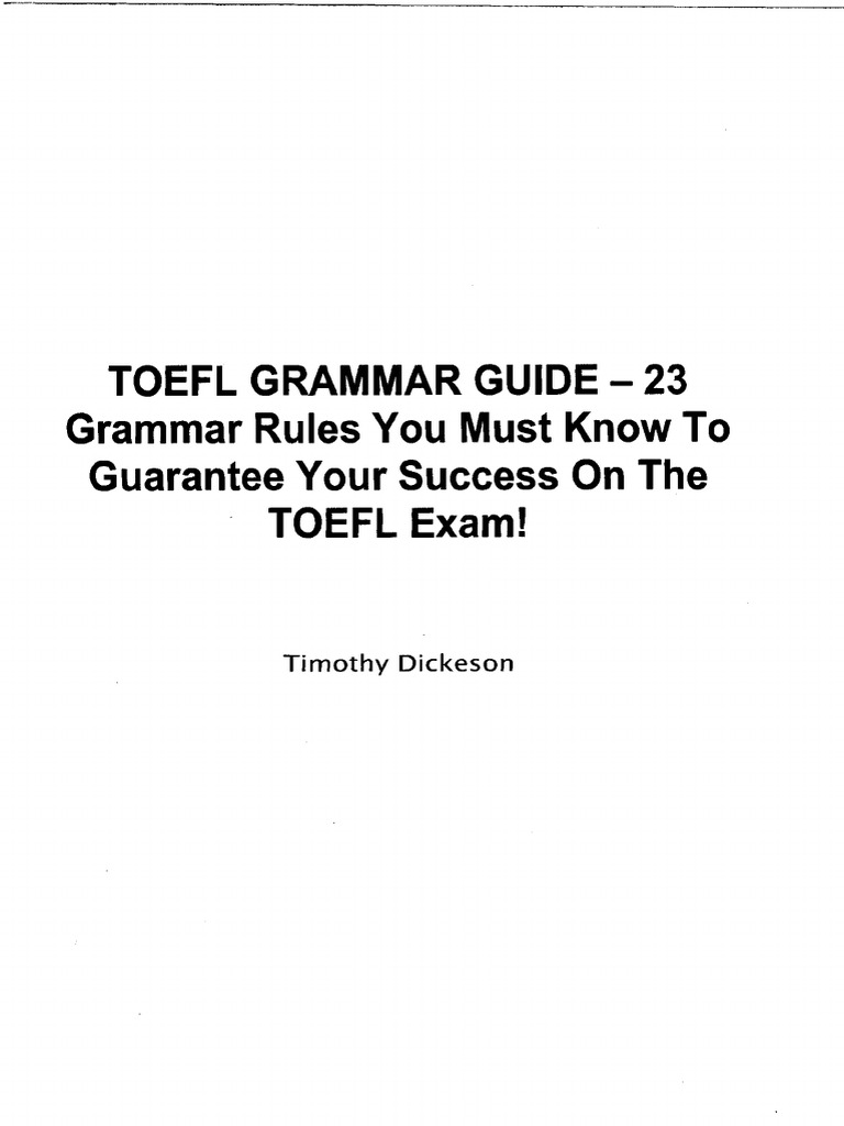TOEFL Grammar Guide PDF | PDF | Semantics | Syntactic Relationships