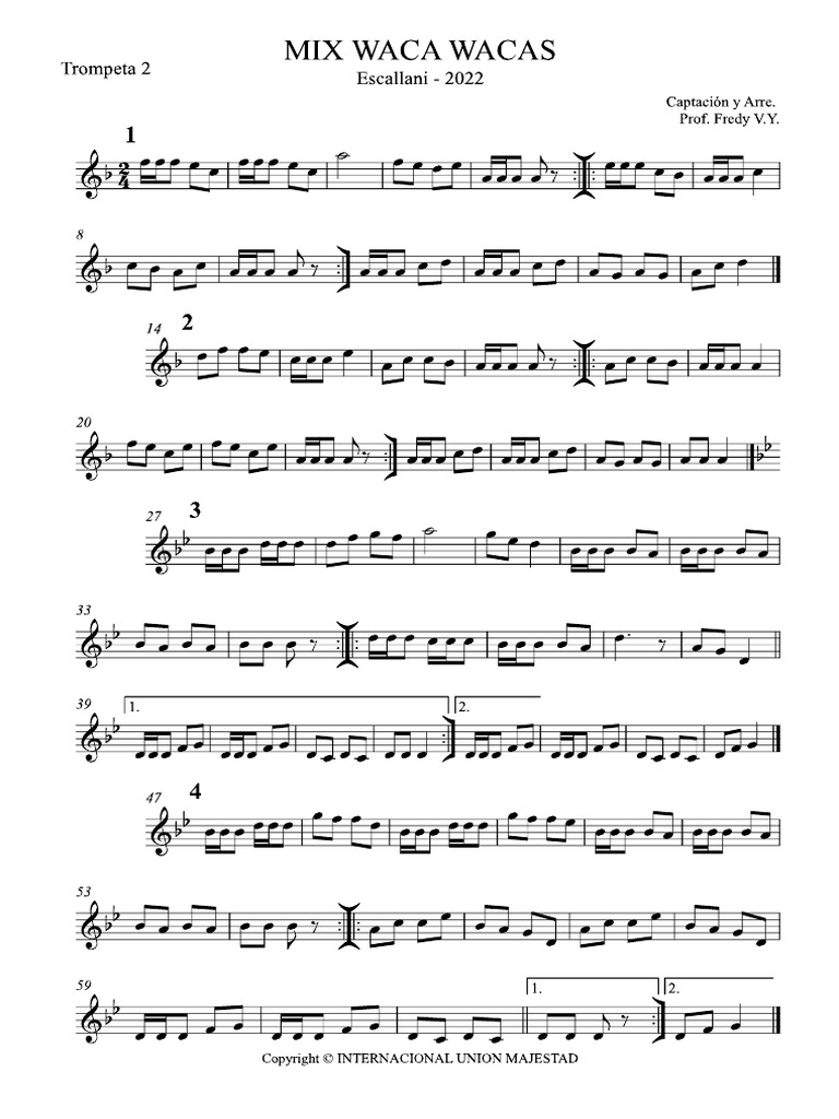 Mix Waca Wacas - Trompeta 2 | PDF
