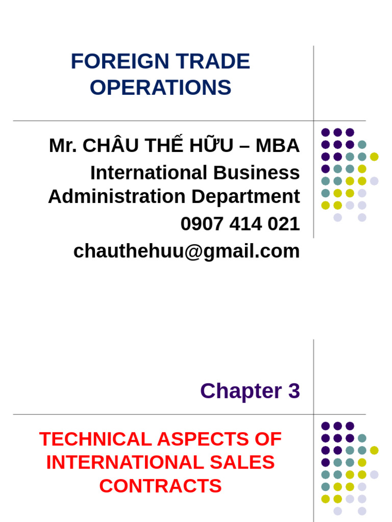 (Print SV) Chapter 3 - International Sale Contract | PDF | Payments ...