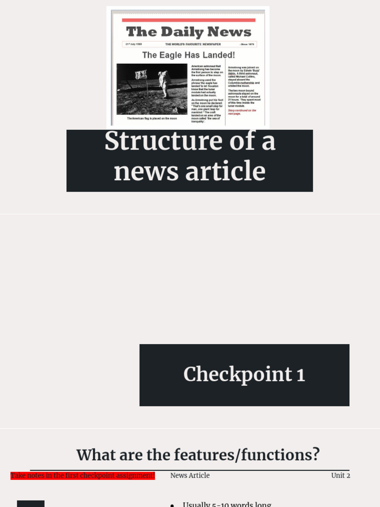 Structure of A News Article | PDF
