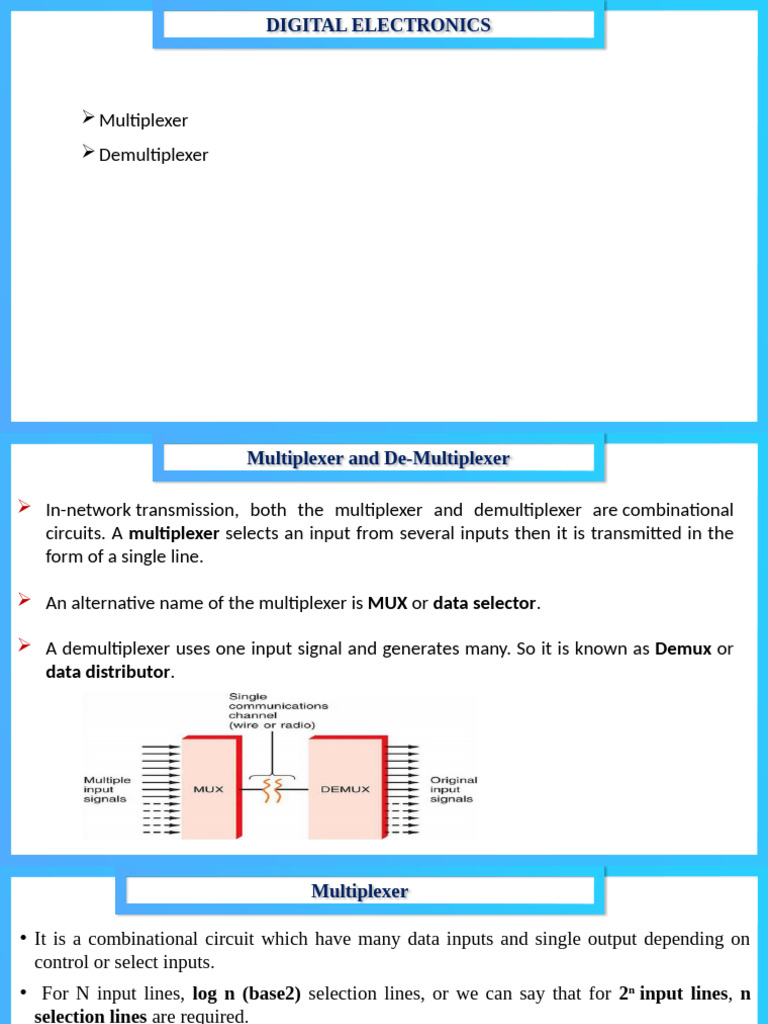 DE - ELRV - Lecture47 - Multiplexers and Demultiplexers | PDF ...