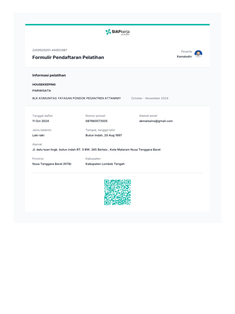 Training Registration Form Pdf