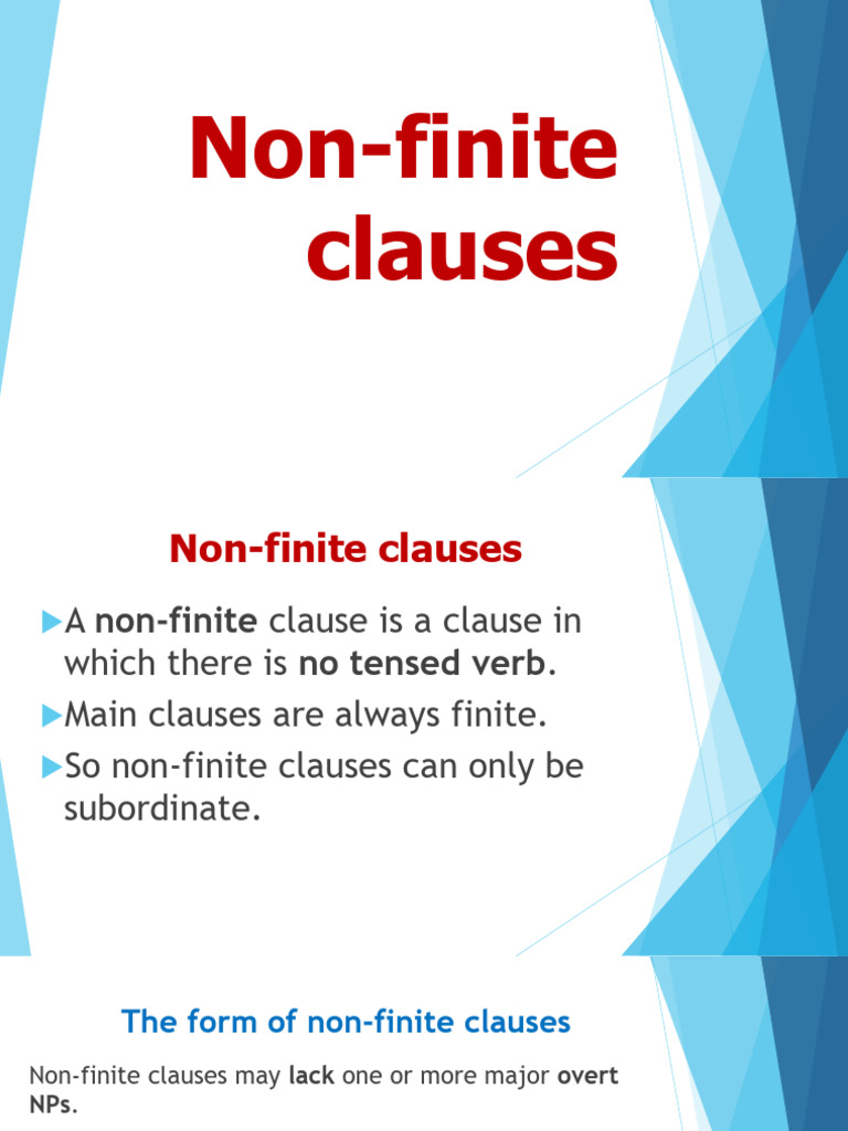 Syntax 10 Non Finite Clauses Pdf Clause Verb 7648