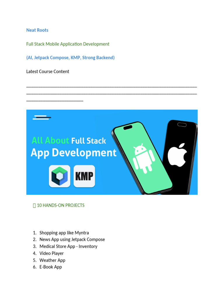 Full Stack App Development (Mentorship Program) | PDF