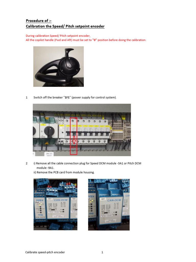 Speed/Pitch Encoder Calibration Guide | PDF