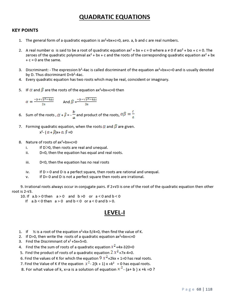 Chapter 7 Quadratic Equations | PDF | Quadratic Equation | Zero Of A Function