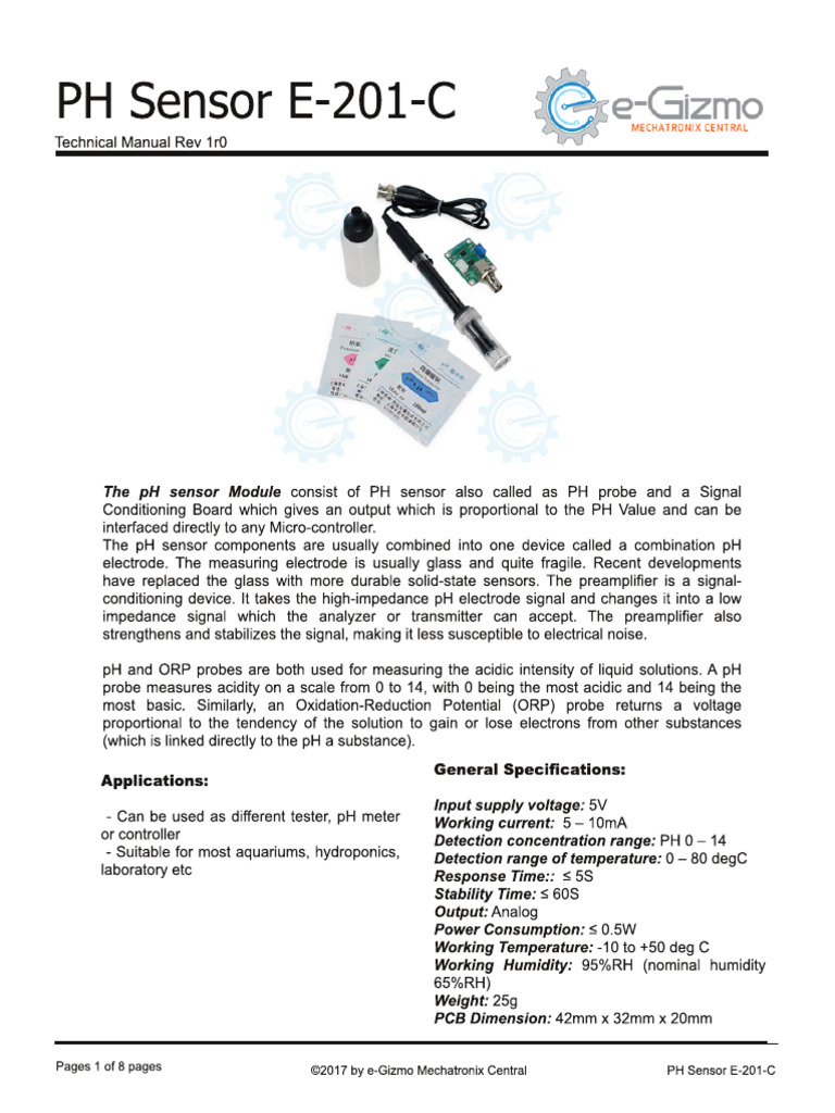 PH Sensor E-201-C | PDF