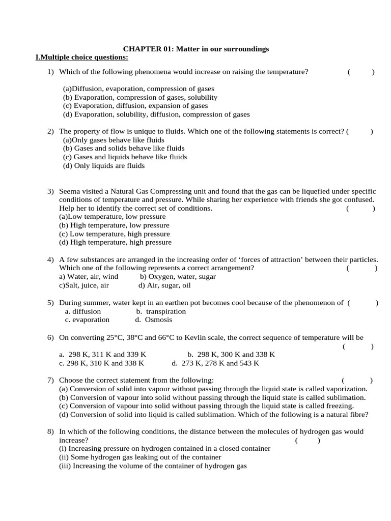science grade 9 (ch-1 matter around us) | PDF | Gases | Evaporation