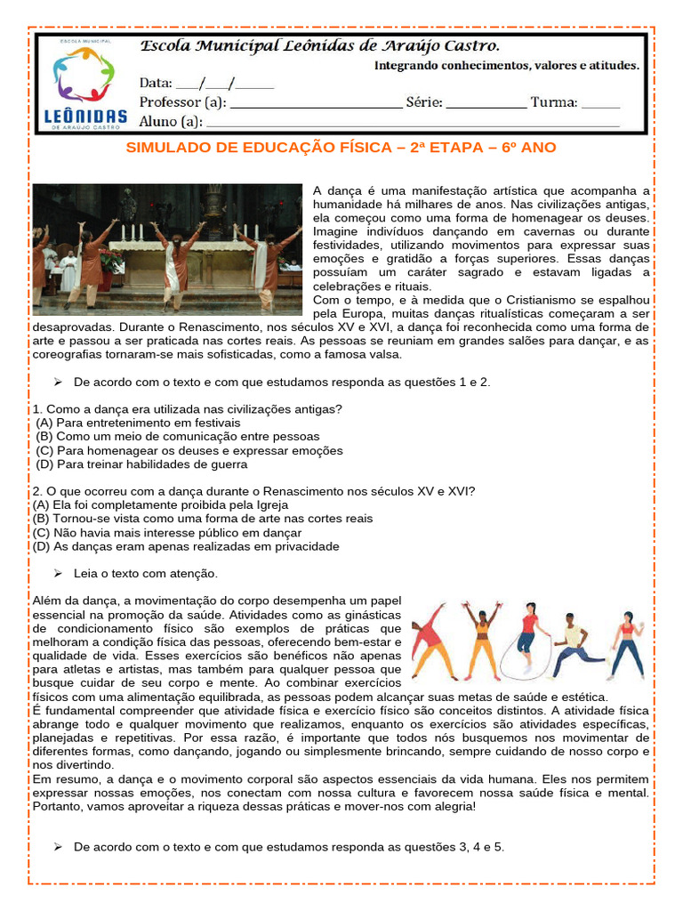 E FÍsica 6º Ano A B C Misso Pdf Danças Física 6155