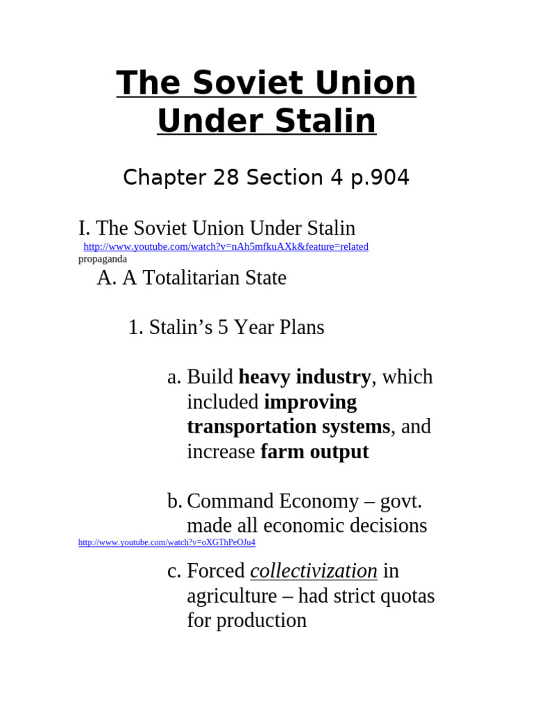 The Soviet Union Under Stalin | PDF