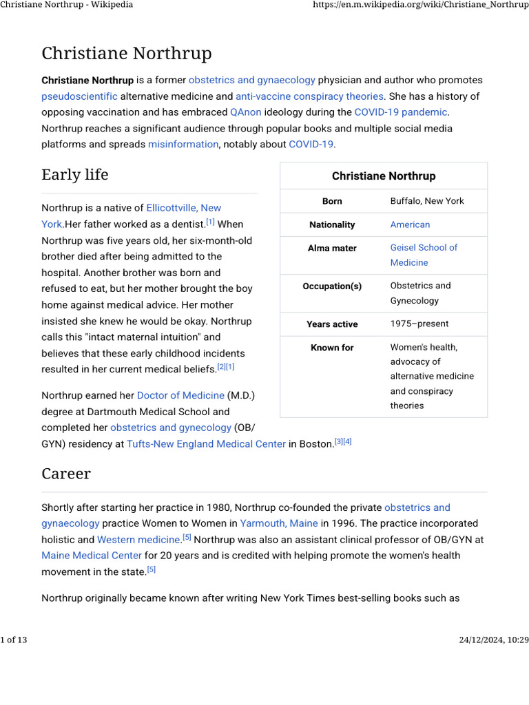 Christiane Northrup | PDF | Medicine | Medical Specialties