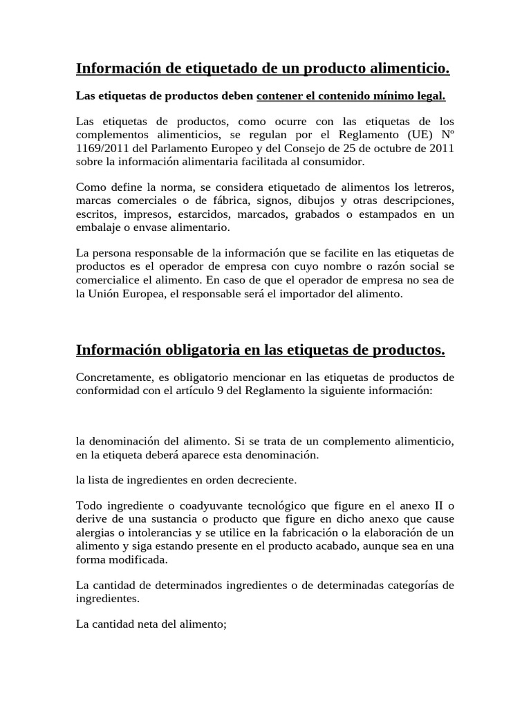 Caso Practico 1 Control Alimentario | PDF | Etiqueta de información nutricional | Alimentos