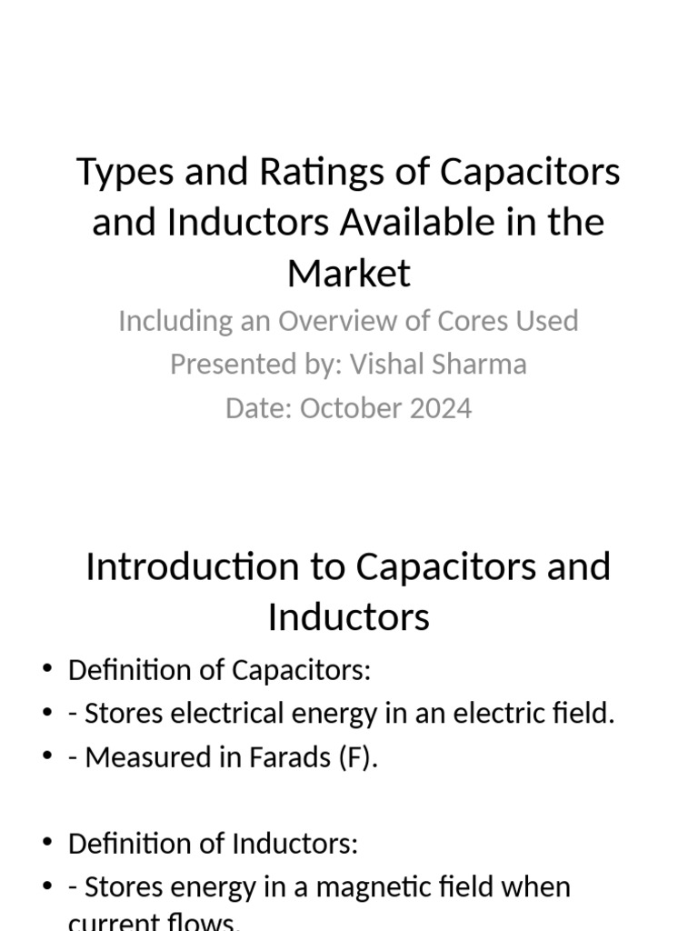 Capacitors and Inductors Presentation Fixed | PDF | Inductor | Capacitor