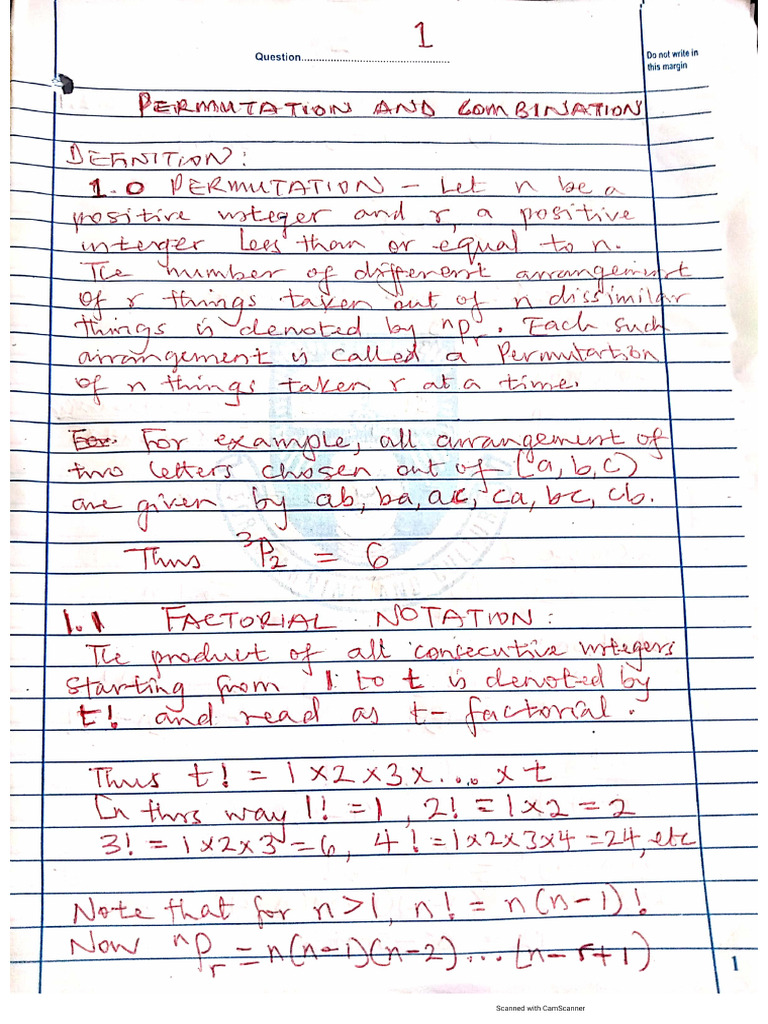 Premutation and Combination | PDF