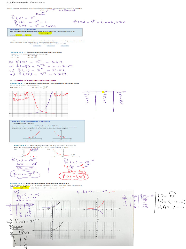 4.1 Exponential Functions | PDF