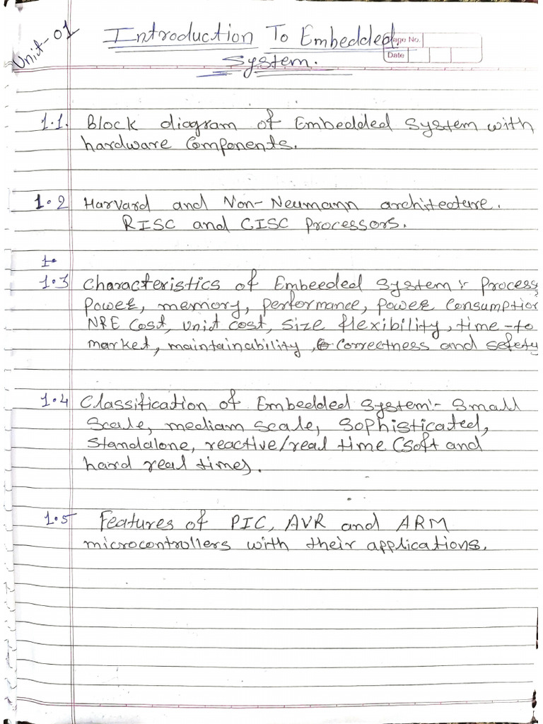 ESY Unit 01Introduction to Embedded System | PDF