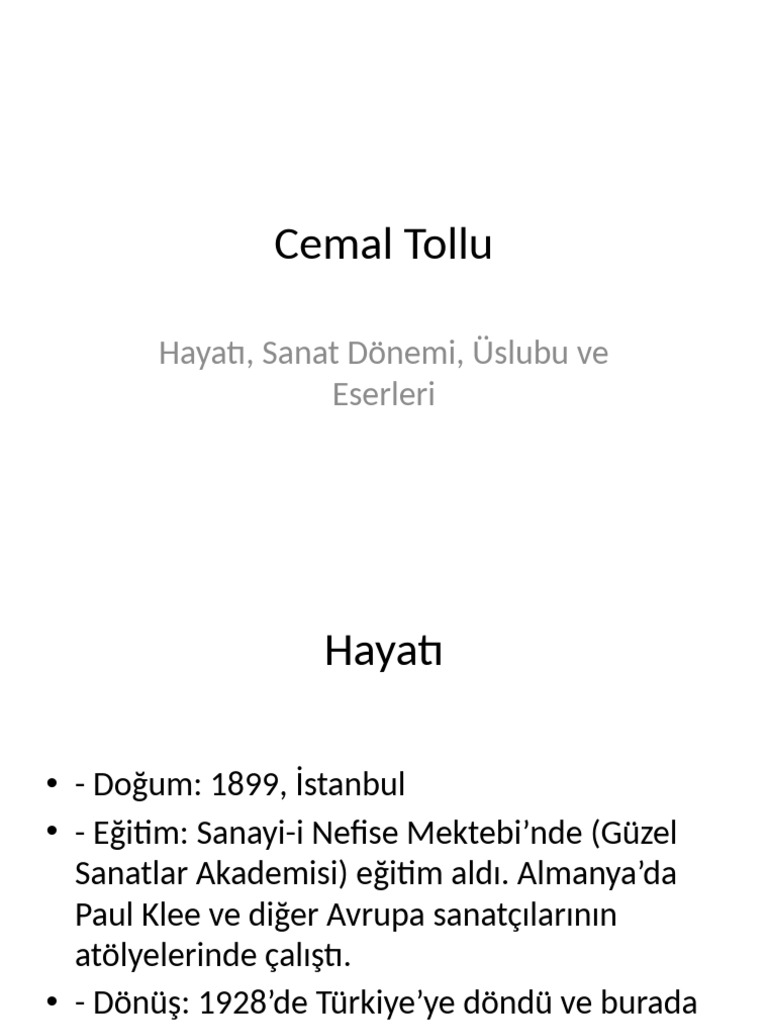 Cemal Tollu Slayt | PDF