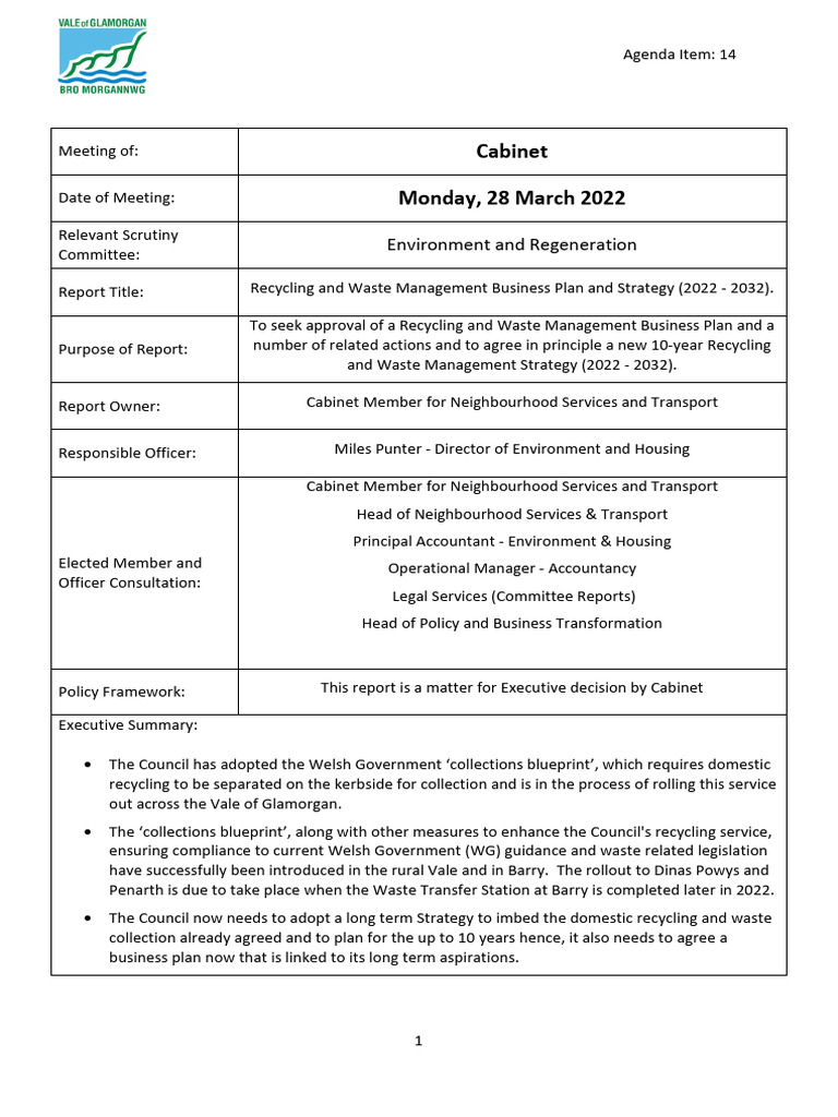 Recycling and Waste Management Business Plan | PDF | Recycling | Waste