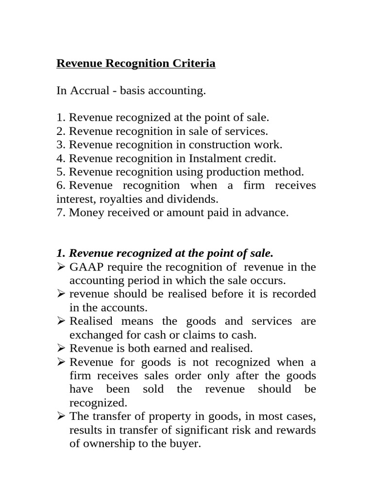 Revenue Recognition Criteria | PDF | Revenue | Dividend