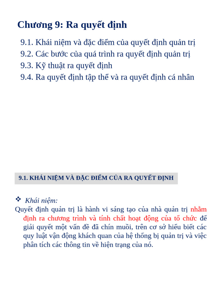 QTH C9 Ra Quyet Dinh | PDF