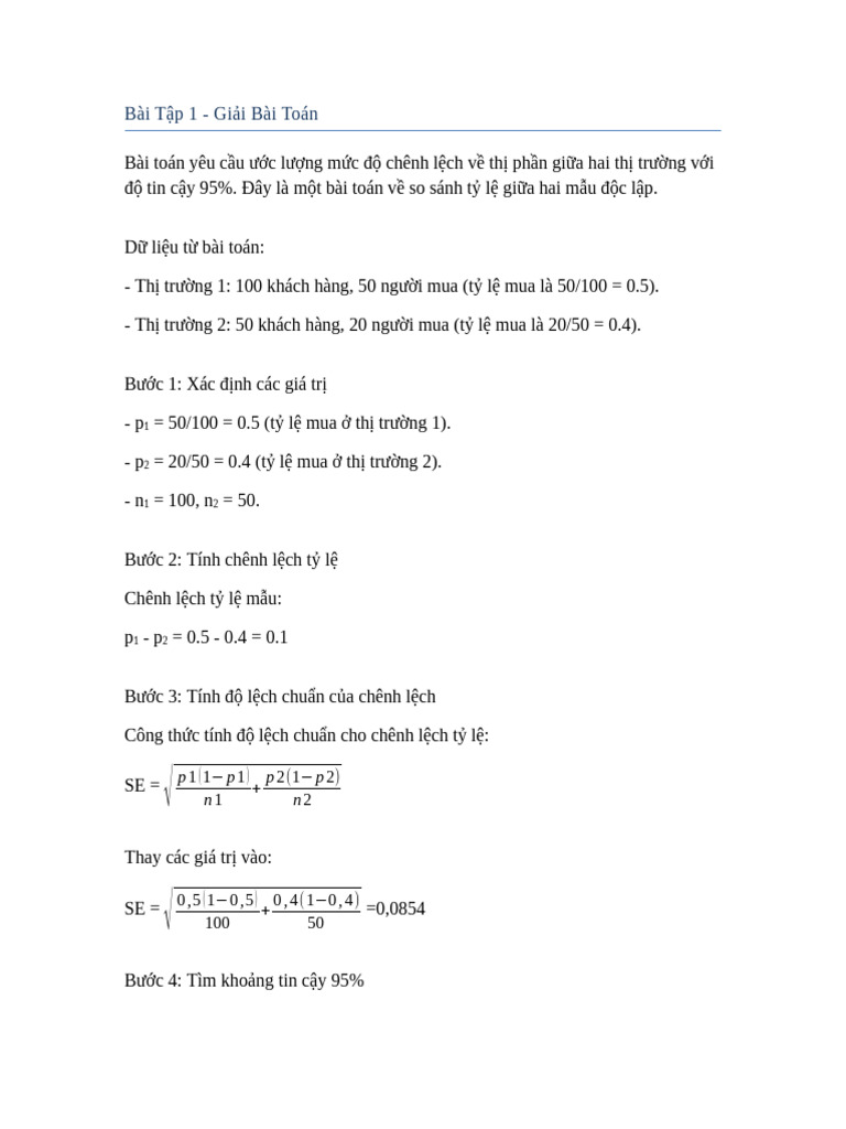 Bai Tap 1 Giai | PDF