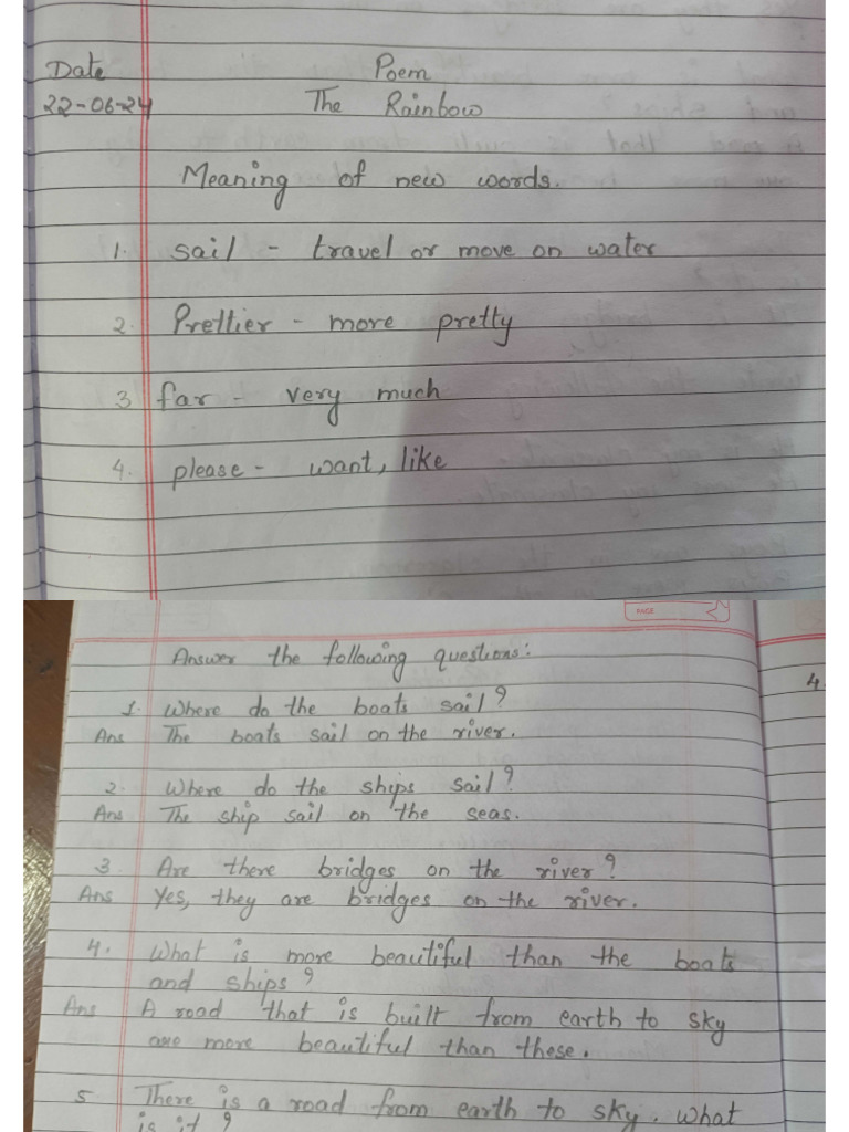 Class-2 (Poem - The Rainbow) | PDF