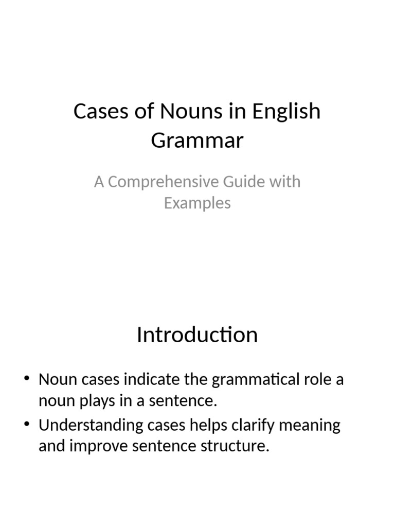 Cases of Nouns | PDF | Semantics | Syntax